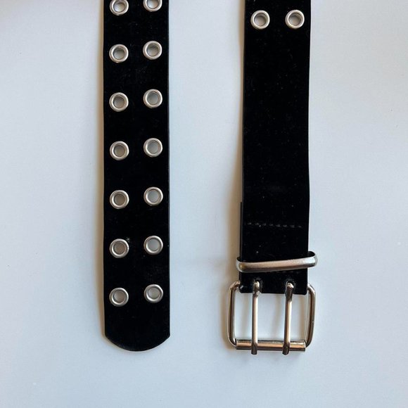 Accessories | Y2k 200s Round Studded Black And Silver Velour Grunge Emo ...